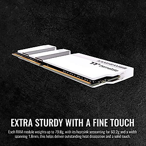 Thermaltake TOUGHRAM RGB 32GB (2x16GB) DDR4 3600MHz C18 1.35V DIMM Desktop Gaming Memory, White, R022D416GX2-3600C18A