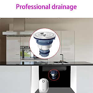 Qrity Kitchen Sink Drain Assembly Kit 110mm, Stainless Steel Sink Basket Strainer, Removable Waste Basket/Sealed Lid