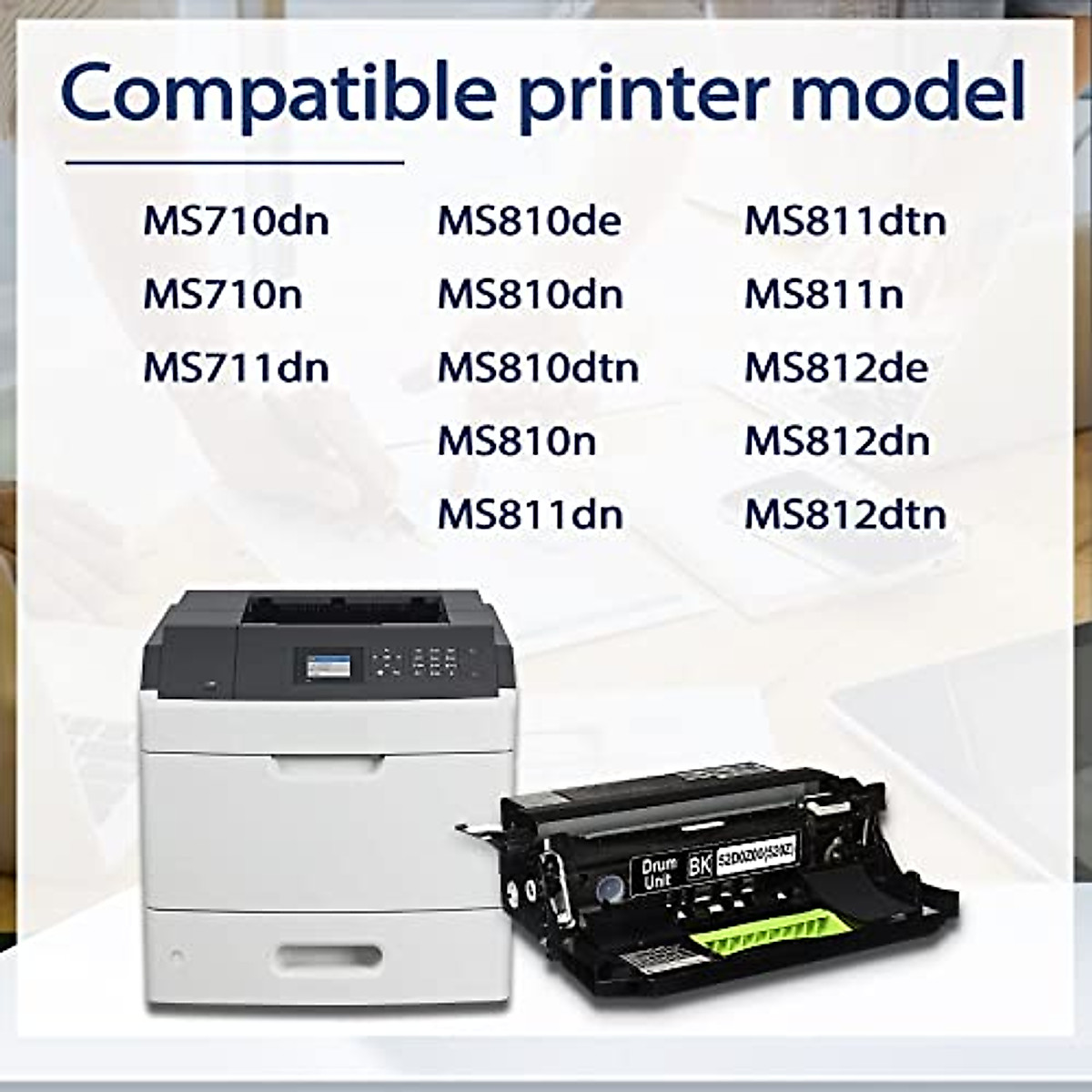 520Z 52D0Z00 Black Drum Unit (1-Pack) - DRA Compatible 520Z 52D0Z00 Drum Unit Replacement for Lexmark MS710 MS710dn MS710n MS810n MS811dn MS810dtn MS711dn MS810de MS810dn MS811dtn MS811n Printer