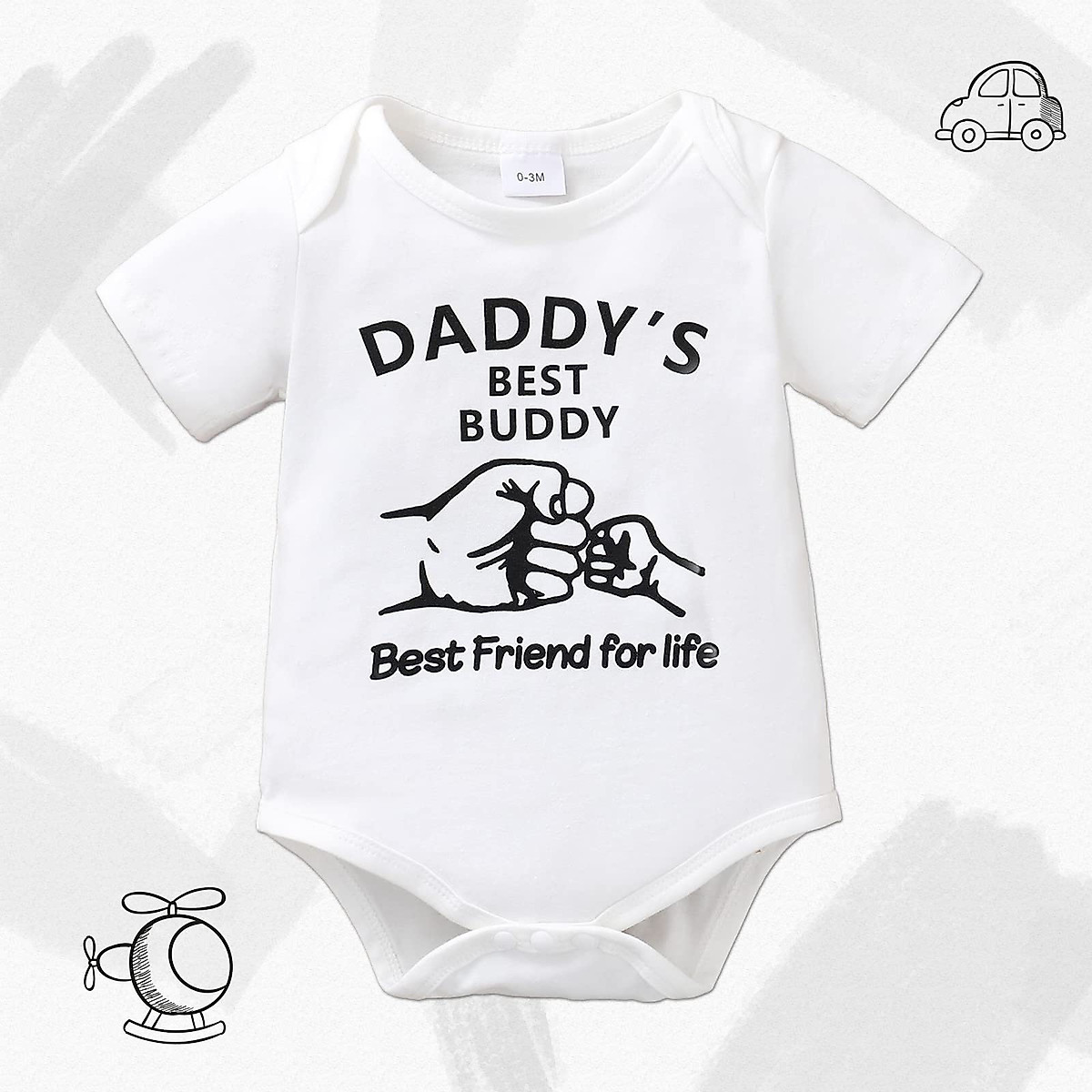 OPAWO Newborn Baby Boy Clothes 3pcs Cute Coming Home Outfit for Baby Boy Gift Infant Summer Bodysuit Romper Pants 0-3 Months