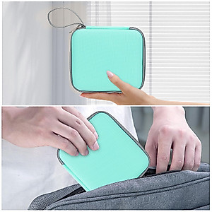 HuiJuKeJi Mini Sticker Printer Case,High-capacity Hard Protective Box for X5/Phomemo M02/T02 Printer,Portable Carrying Case for Thermal Inkless Photo Printer,Instant Camera,Label Marker(Green)