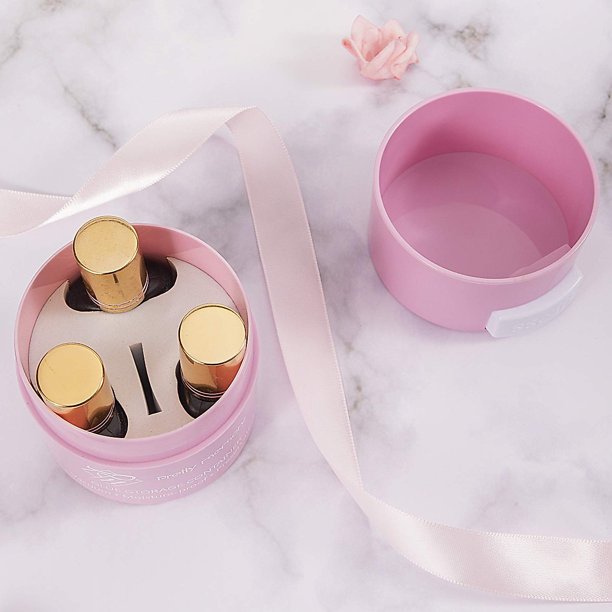 "N/A" Pretty memory Glue Storage Container for Eyelash Extensions Airtight Lash Glue Holder Tank Jar Adhesive Eyelash Extension Supplies, Pink