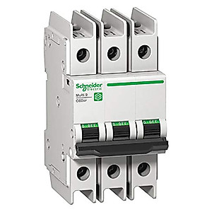 Schneider Electric Miniature Circuit Breaker, 3 Amps, C Curve Type, Number of Poles: 3