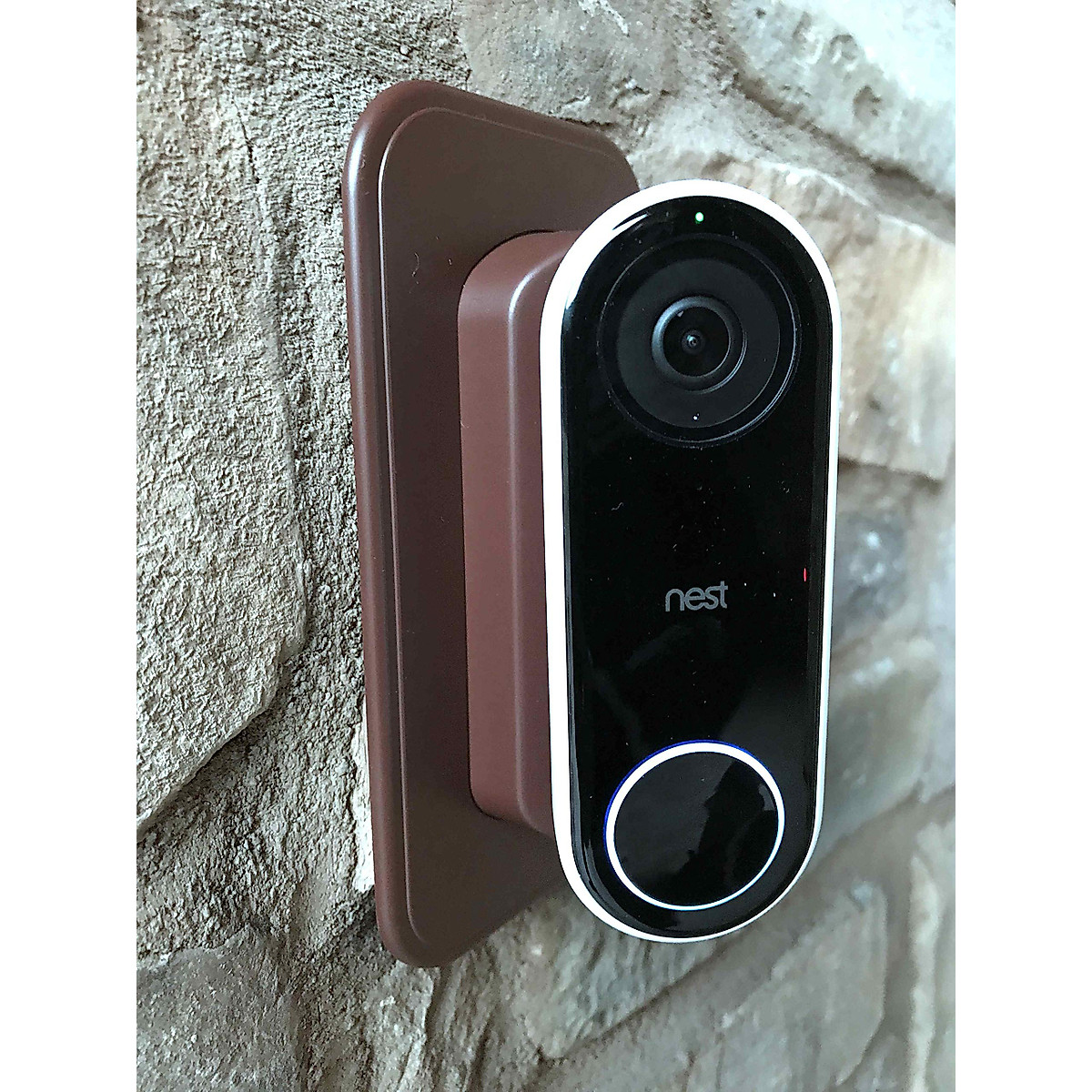 Wall Plate with 30 Degree Angle Mount for Nest Hello Video Door Bell - Coffee
