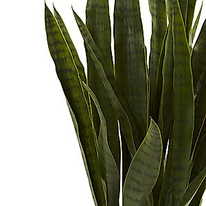 Nearly Natural, Green 4855 35in. Sansevieria with Black Planter