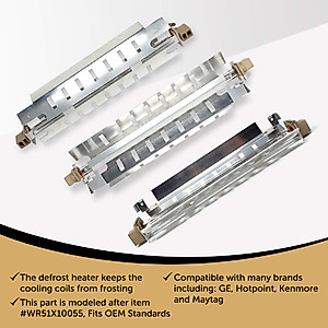 Appliance Pros Refrigerator Defrost Temperature Control and Bracket Heater Element Assembly for Top Refrigerators Brands, Compatible with WR51X10055, AP3183311, AH303781, and more, 725 Watts, 12 in