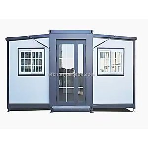 Mobile prefab Expandable Tiny Houses for Families with Restroom, Outdoor Storage. Sturdy Steel and Plastic. Suitable for Various Purposes Like Hotels, Offices etc. (19ft x 20ft)