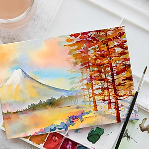 PHOENIX Watercolor Canvas Panels 8x10 Inch, 12 Pack - 8 Oz Triple Primed 100% Cotton Acid Free Canvases for Painting, Blank Flat Canvas Boards for Watercolor, Acrylic, Gouache & Tempera Painting