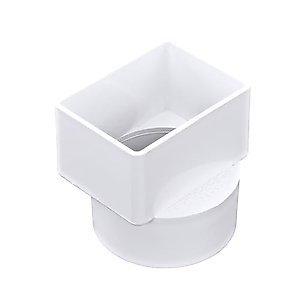 NDS 903 Styrene Downspout Adapter, 2-Inch by 3-Inch by 3-Inch, White Solvent
