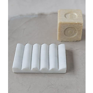 Contemporary Carved Marble Soap Dish for Bathrooms