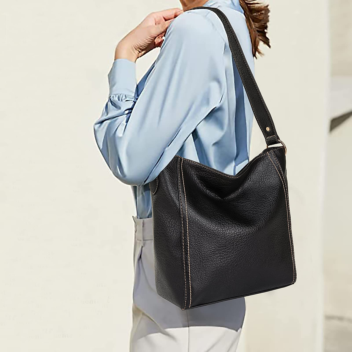 Montana West Purses for Women Vegan Leather Shoulder Purses and Handbags Hobo Bags for Women MWC-070BK