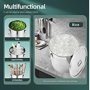 LyeXD 48L Stainless Steel Airtight Canister, Food Storage Containers with Lids Airtight Rice Cereal Grain Container Storage Box, Kitchen Canisters Metal Food Canisters Container for Rice, Grains, Oil