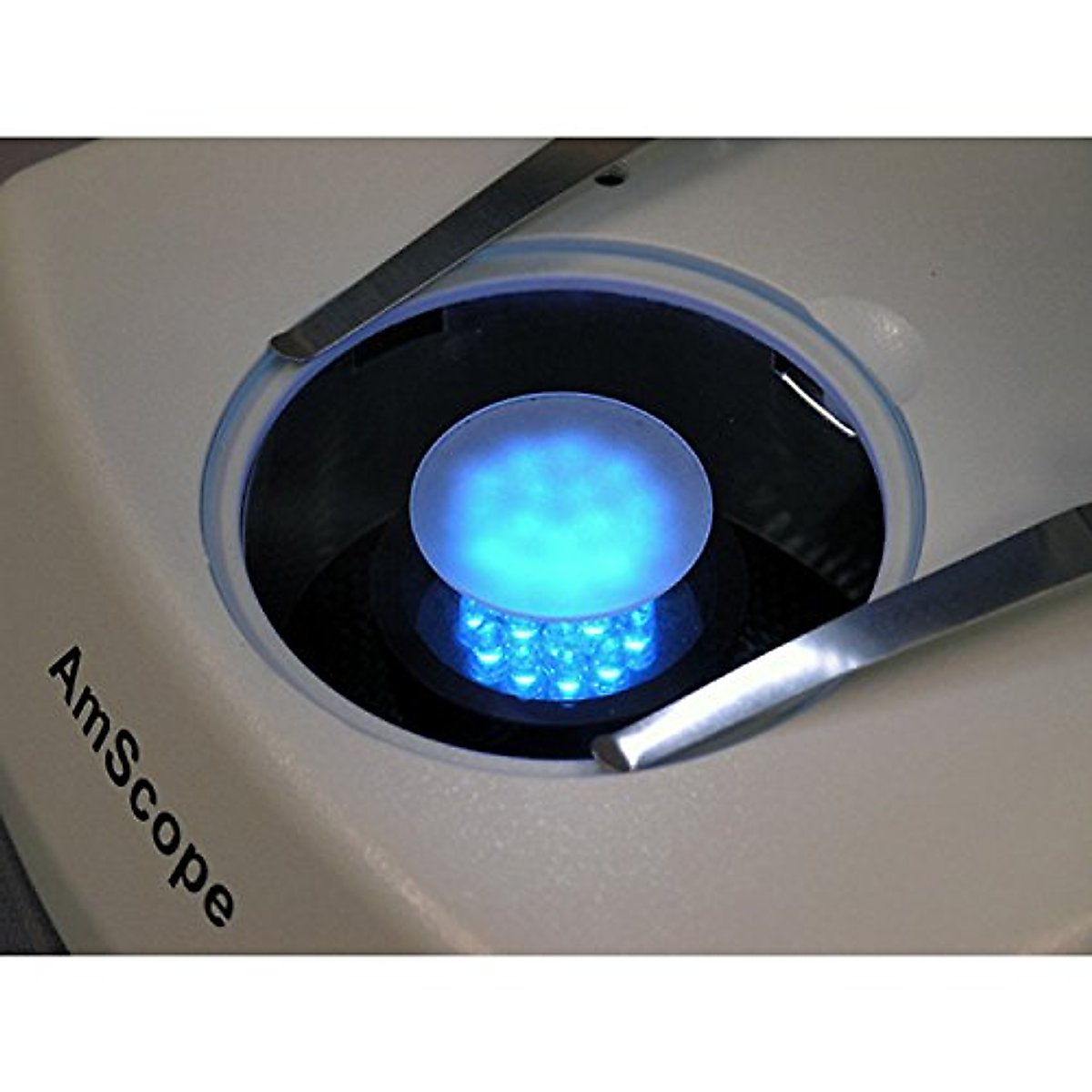 AmScope SM-2T-LED Professional Trinocular Stereo Zoom Microscope, WH10x Eyepieces, 7X-45X Magnification, 0.7X-4.5X Zoom Objective, Upper and Lower LED Lighting, Pillar Stand, 110V-120V