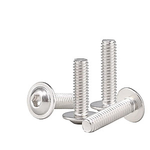 10pcs 304 Stainless Steel Round Head hex Socket Screws with Pads, Flat Head semi-Round Head Machine Wire Bolts with Pads Hexagon Socket Screws (Size : M5*12)