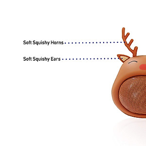 THEA Mini Portable Cute Wireless Bluetooth Reindeer Speaker with Silicone Antlers, Built in Microphone, 33 ft Connection Range,6 Hr Battery Life Travel Size, Dual Connection Feature (Brown)