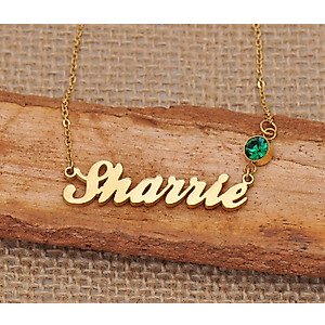 HUAN XUN Custom Mom Name Necklace Cobi with Birthstone Best Jewelry Gifts