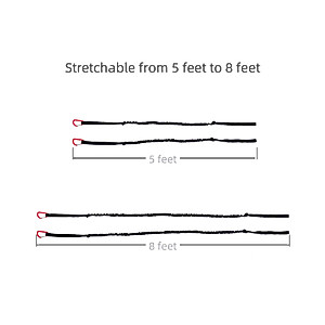 OCEANBROAD 2 PCS 5-8 Feet Stretchable Paddle Strap with Carabiner Secure Leash Lanyard Rope for SUP Kayak Canoe Paddle Fishing Pole Rod