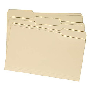 Amazon Basics File Folders, 1/3 Tab, 100-Pack, Legal (8.5" x 14"), Manila