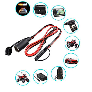 Car Cigarette Lighter Plug to SAE Quick Disconnect Adapter Extension Charging Cable 3.3 FT/16A Heavy Duty Power Supply CordCar Cigarette Lighter Plug (Female Socket)