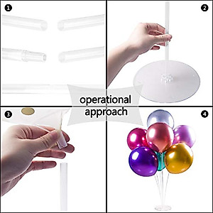 6 Sets Balloon Stand Kit, Table Balloon Stand Holder, Reusable Centerpiece with Base for Birthday Decorations, Party, Wedding and Graduation Decorations