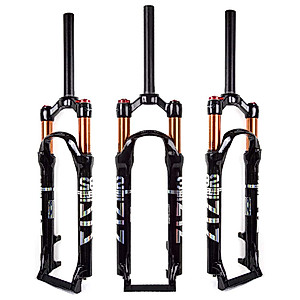ZTZ 26/27.5/29 inch MTB Air Suspension Fork,120mm Travel, 1 1/8 Straight Tube, QR 9mm*100mm, Manual/Remote Lockout, Ultralight Front Fork for XC/AM Mountain Bike (Manual Lock, 29")