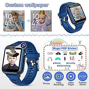 Smart Watch for Kids Boys, Kids Smart Watch Boys With 24 Games Alarm Clock Calendaring Camera Music Player Time Display Video & Audio Recording, Toys for 3-12 Years Old Boys Touchscreen Toddler Watch