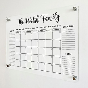 Personalized Gold Text Acrylic Wall Calendar - Personalized Calendar 2024, Planner Family Calendar, 2024 Calendar Monthly and Weekly Board, New Home …