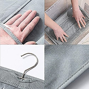 ZB.soar Hanging Handbag Organizer, 2 Pcs * 6 Pockets, Upgrade Dust Proof Purse Organizer Closet, Wardrobe Closet Organizer, Washable Handbag Organizer for Women Handbags Purse (Black&Gray)