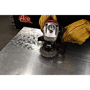 Forney 72731 Wire Cup Brush, Coarse Crimped with 1/4-Inch Hex Shank, 3-Inch-by-.012-Inch, 1 Pack , Metal Grey