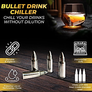 Cocktail Smoker Kit with Torch – Smoking Set for Cocktails, 4 Wood Chips Flavors, and 4 Drink Chillers – Old Fashioned Bourbon Smoke Infuser – Gift for Men or Whiskey Lover (No Butane)