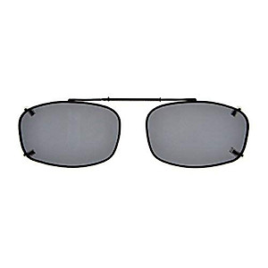Eyekepper Metal Frame Rim Polarized Lens Clip On Sunglasses 54 * 34MM Grey Lens