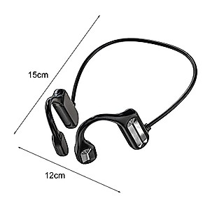 OCUhome Bone Conduction Headphones, Open Ear Headphones, Bluetooth 5.0 Earphone Ear Hook Bone Conduction Waterproof Wireless Sports Headphone for Mobile Phone Black