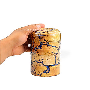 Hand crafted Wooden Rectangular Urn |with Lid Cremation Ash Remains Storage| Adult Pet Humane Ashes Male & Female Urns- Mango Wood With Resin