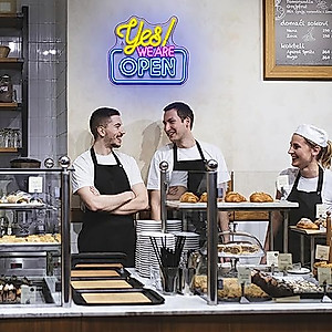 Hello Rosa Yes We Are Open Neon Sign, Open Neon Signs for Wall Decor USB Powered Open Signs for Business Wall, Open Led Sign for Coffee Bar Restaurant Salon Stores Decor Open Neon Light