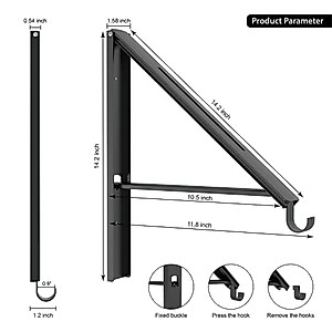 WXS-CHALL Aluminum Wall Mounted Clothes Drying Rack - Space Saving Folding Laundry Rack for Wall, Collapsible Design (Black)