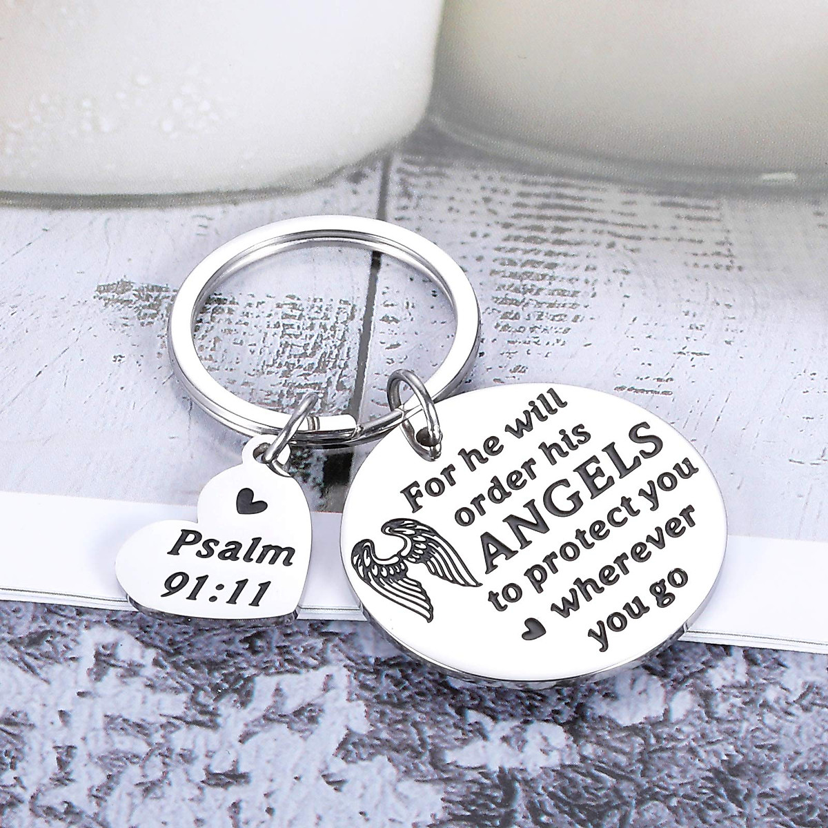 AMBREGRISSUN Bible Verse Keychain Christmas Religious Faith Gifts for Women Men Easter Prayer Christian Keyring Bible Verse