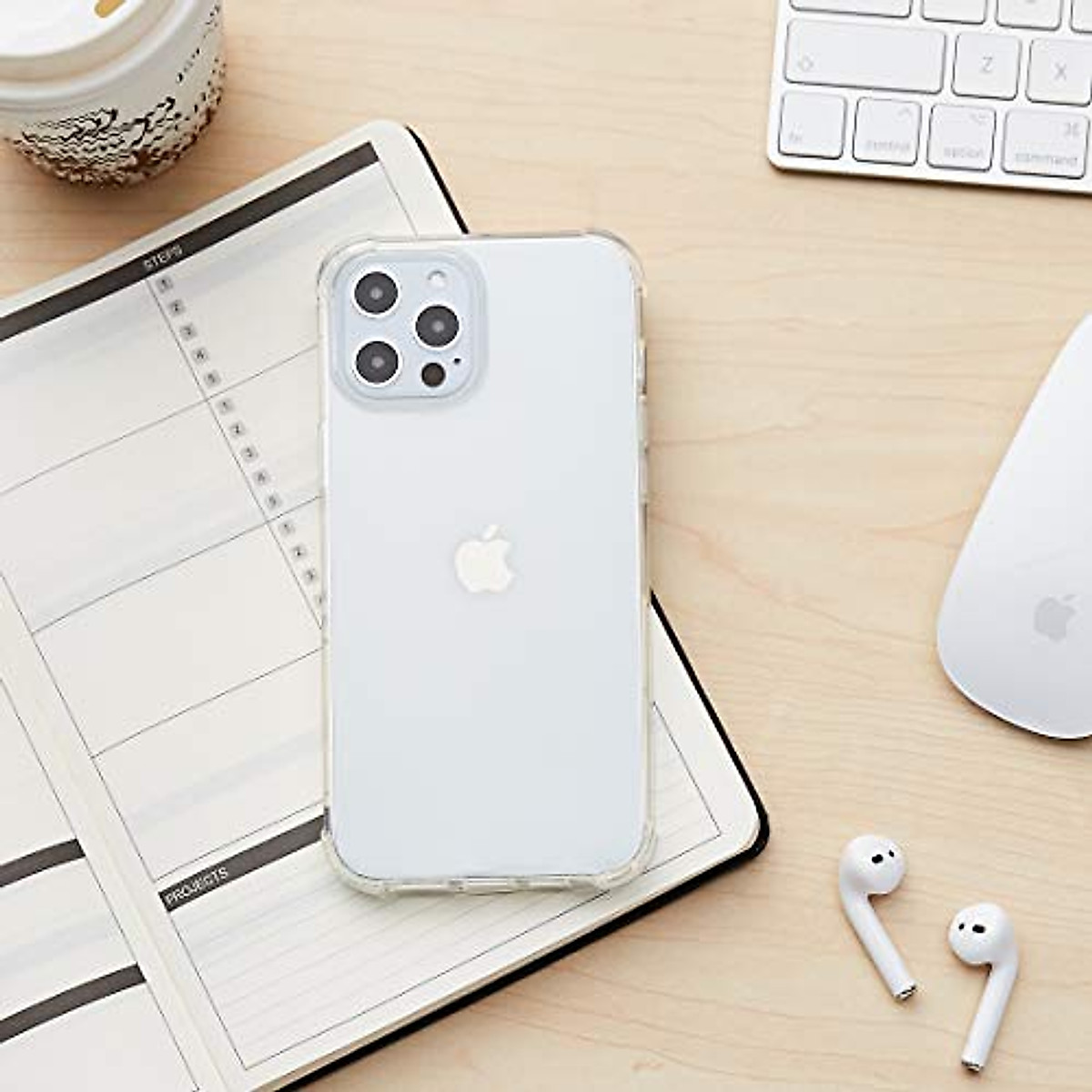 Amazon Basics Shockproof and Protective Case for iPhone 12 Pro Max, Crystal Clear