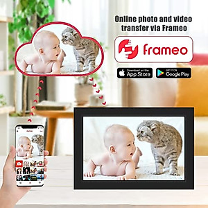 Frameo Digital Photo Frame 10.1 inch WiFi Digital Picture Frame with 1280x800 IPS LCD Touch Screen, Auto-Rotate, Slideshow, Easy Setup to Share Photos or Videos Instantly via Frameo App from Anywhere