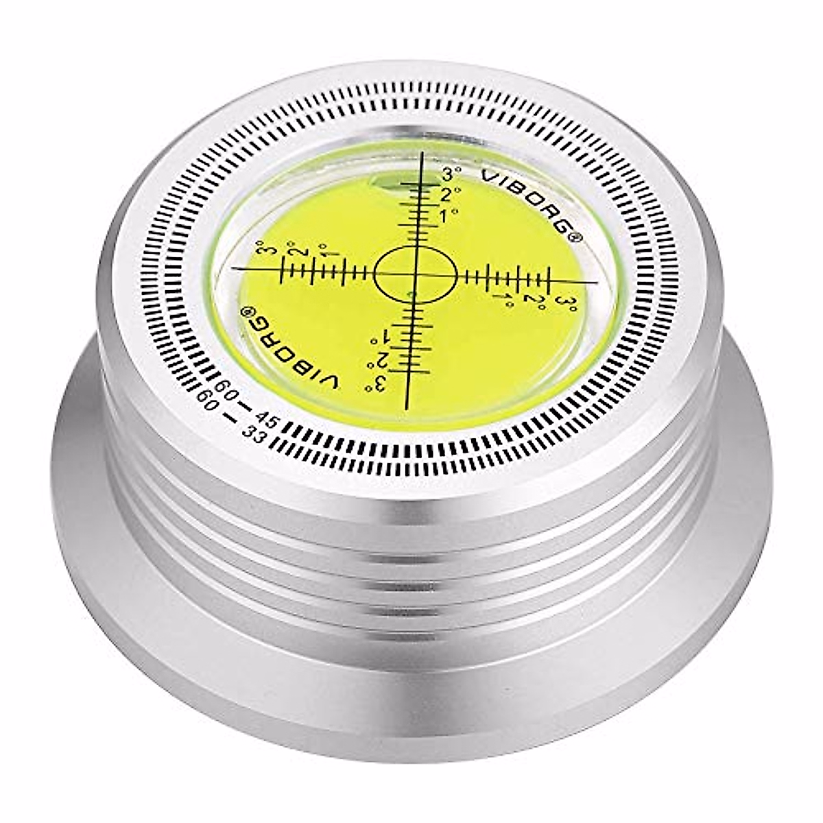 Viborg LP628S Record Weight Disc Stabilizer, Silver 60Hz Turntable Level, 280G (9.9 OZ) HiFi 3 in 1 Vibration-Proof Vinyl Clamp with Bubble Leveling (60Hz, Silver)