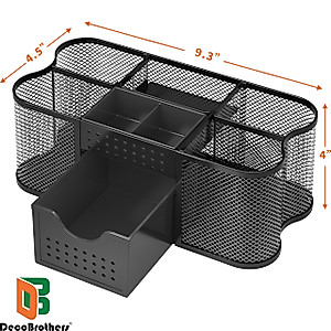 DecoBros Desk Supplies Organizer Caddy, Black