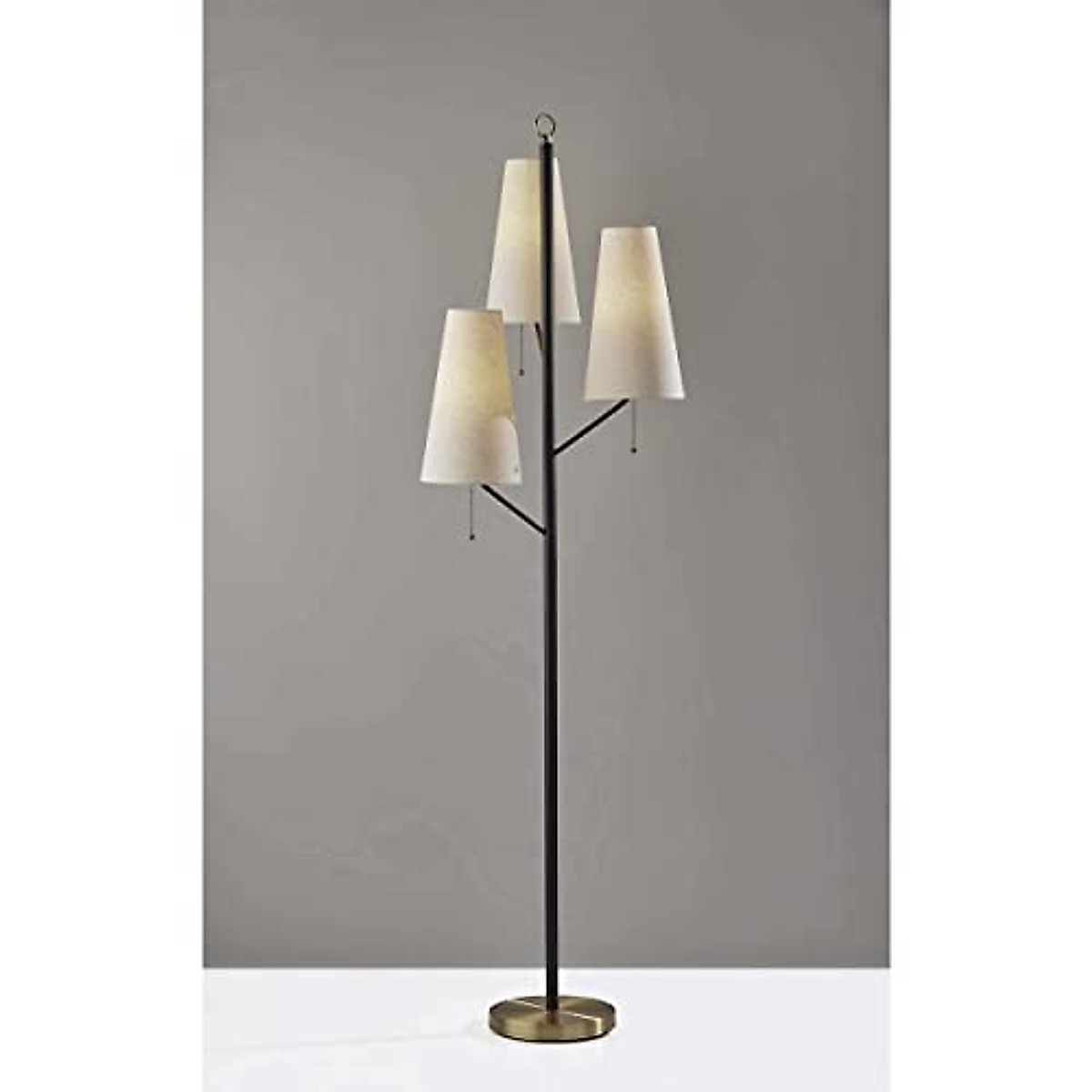 Adesso 4176-01 Daniel 71 inch 40.00 watt Black with Antique Brass Accents Floor Lamp Portable Light