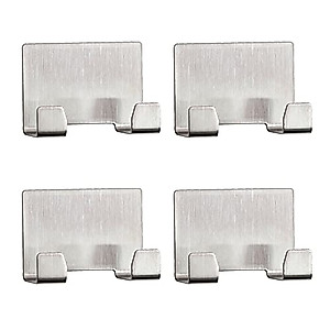 Ettori Shower Hooks Wall Hooks for Hanging 304 Stainless Steel Towel Hooks for Bathrooms, Razor Holder for Shower- 4 Pack