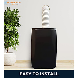 Mobile AC+ Dual Size Wall Mount Connector for Portable AC Vent, 6 and 6.5 Inches Hose Compatible, White, Cover Plug Included, Omni-Directional