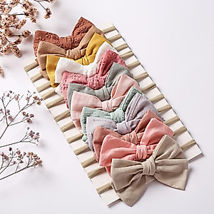 KIDOCHEESE Baby Girl Bows and Headbands Nylon Hair Bows Hairbands Hair Accessories for Newborn Infant Toddlers Kids