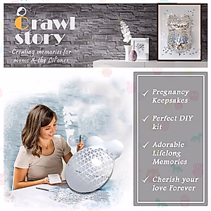 Crawl Story Belly Cast Kit Pregnancy-Baby Casting kit | With 5-Plaster Cloth Roll, Hanging Hardware & Decorative items| Perfect Baby Shower & Pregnancy Gifts|Pregnancy Belly casting kit baby bump cast