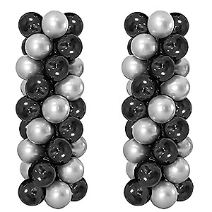 Elecrainbow 100 Count 12 Inch 320 Grams Thickened Black and Silver Balloons for Graduation Birthday Baby Shower Wedding Thanksgiving Anniversary Party Decorations