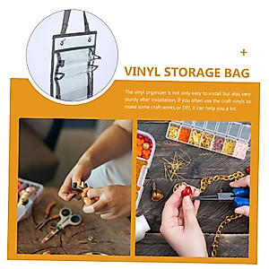 TEHAUX Roll Ribbon Storage Organizer Hanging Bag Hanging Bag Organizer Card Wall-Mounted Bracket Oxford Cloth Storage Rack Vinyl Storage Organizer Stand Bag Organizer Ribbon Holder
