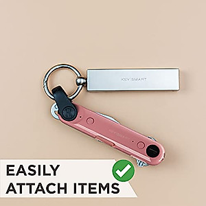 KeySmart BagHang Plus - 2-in-1 Purse Hook for Table & Phone Stand - Bag Holder and Hanger for Table Tops - Keychain Purse Hanger for Desk - Easy to Clip and Strong Grip Carabiner - Stainless Steel