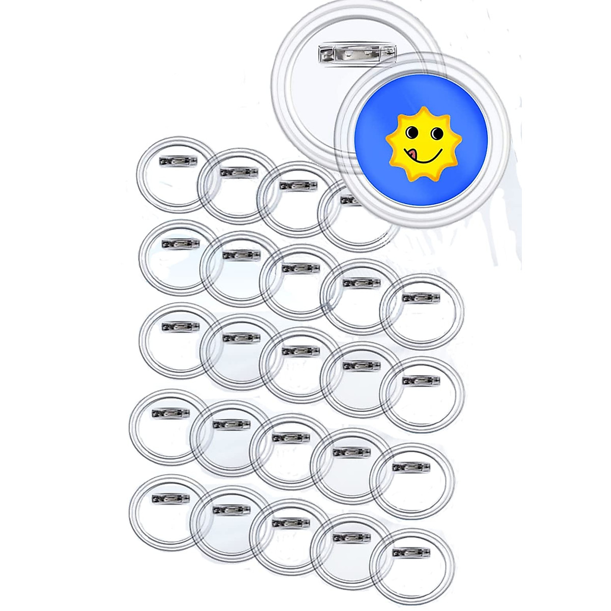 25 Sets Button Maker DIY Button Pins, Clear Acrylic Button Pin Badge for Crafts Supplies, School Projects (2.36 Inch)