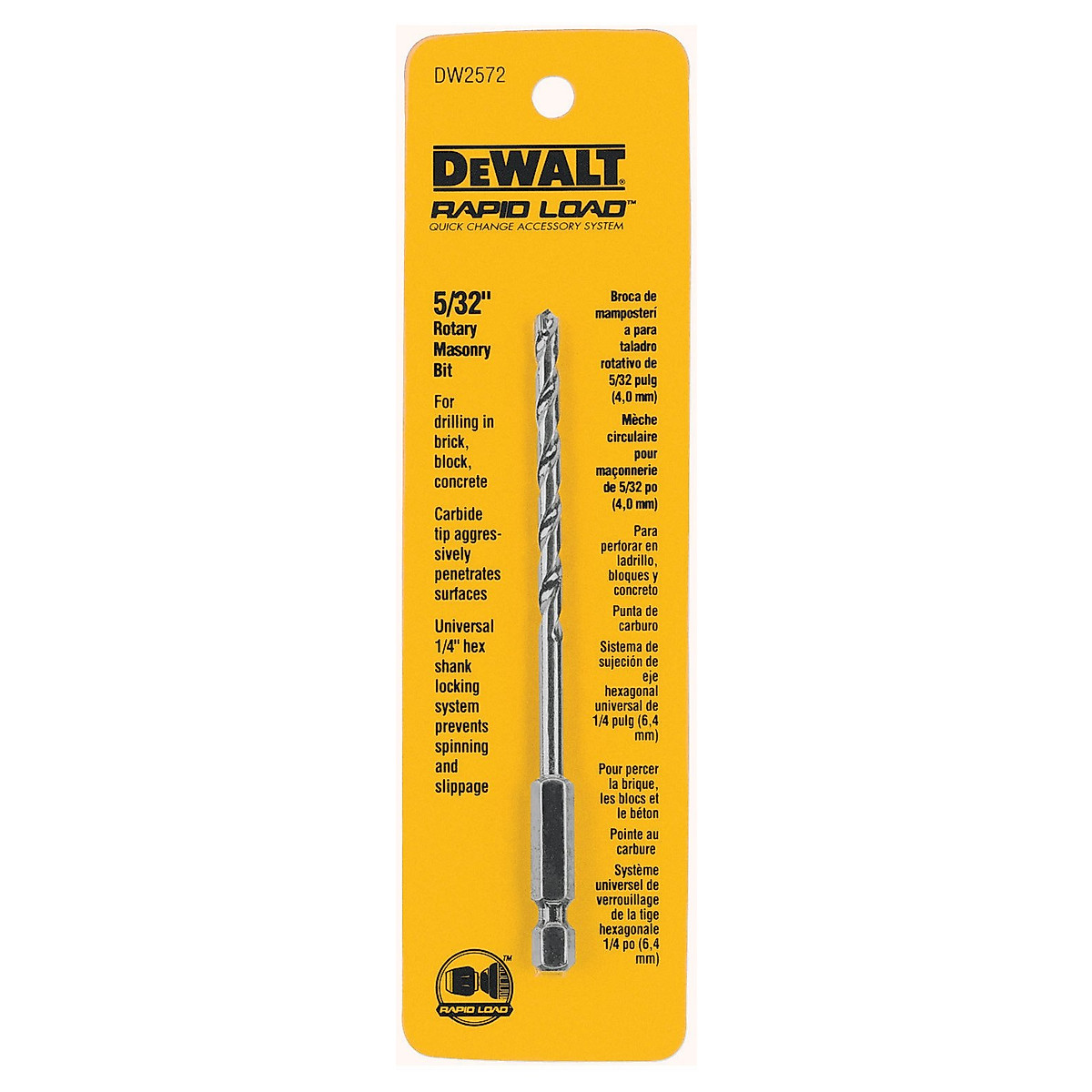 DEWALT DW2572 5/32-Inch Rotary Masonry Bit